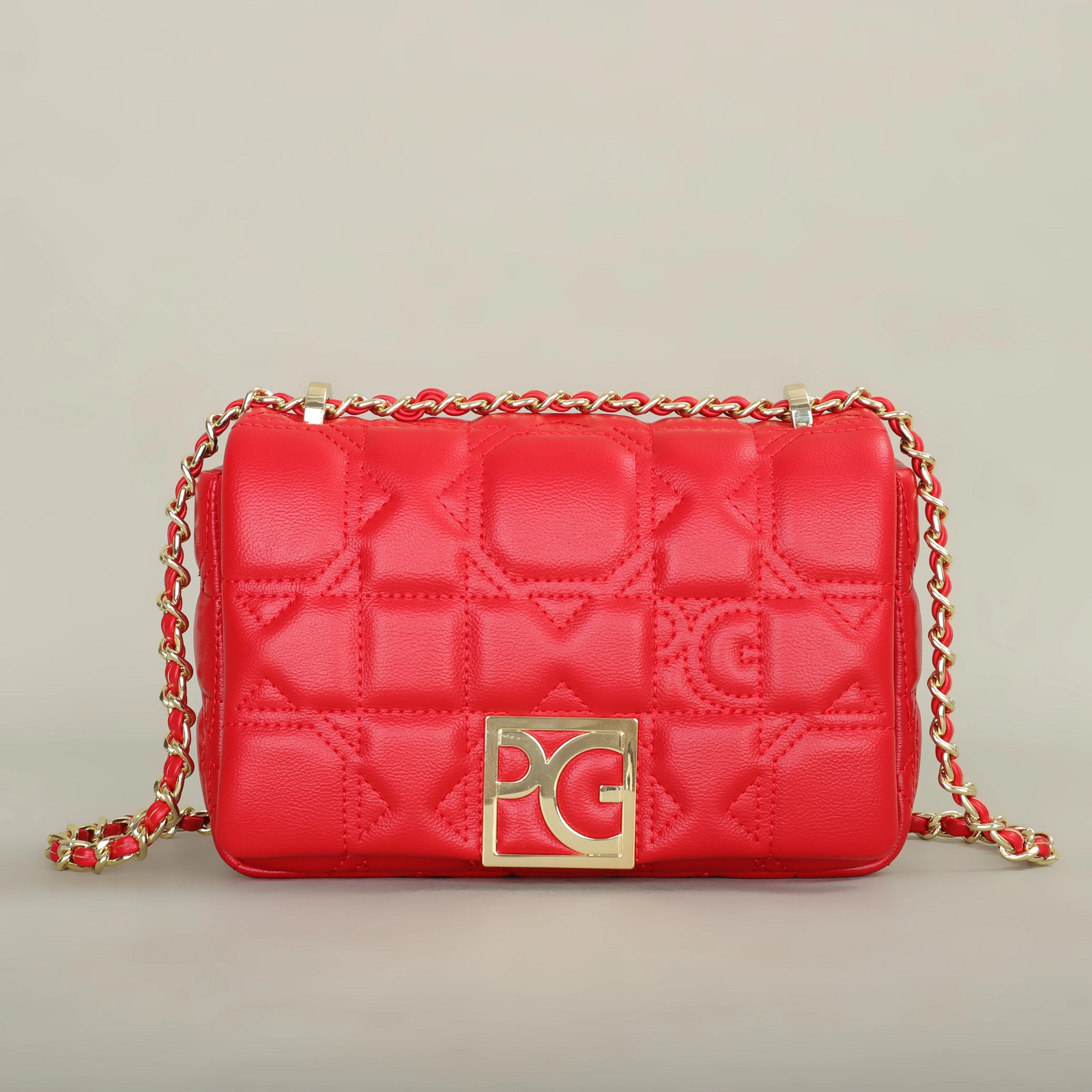 PG Women's Fashion Shoulder Bag Letter PU Material Party ...